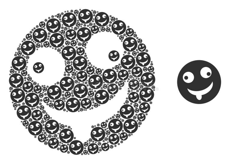 Idiot Smiley Collage of Self Icons Stock Vector - Illustration of ...