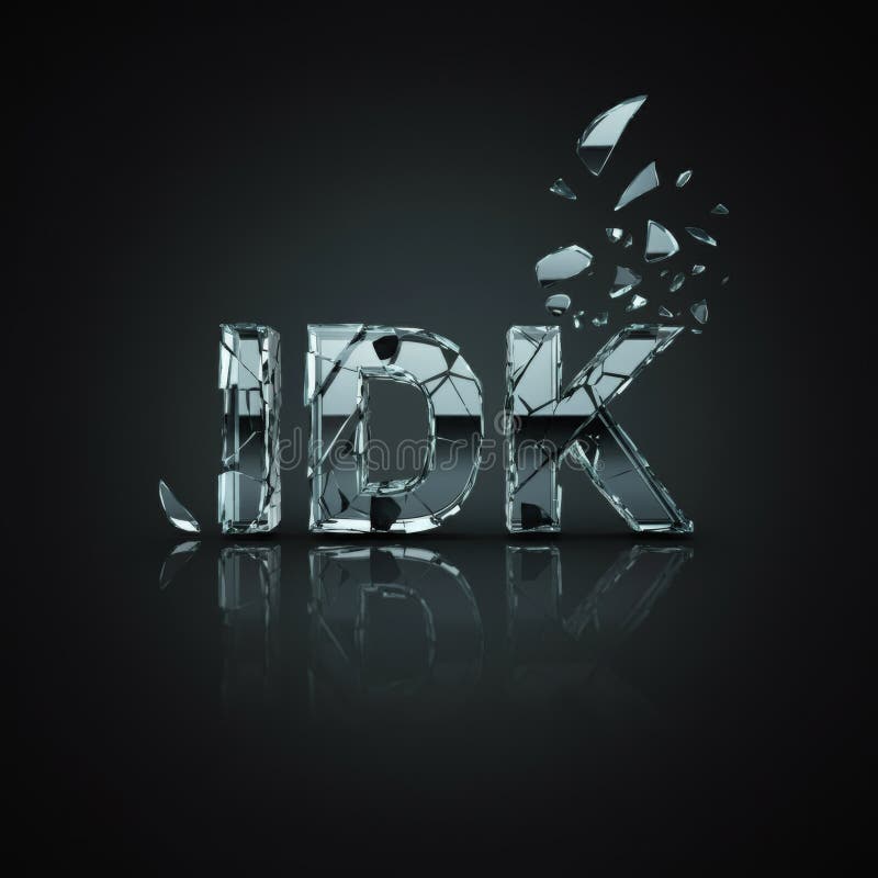 IDK Text Made of Shattered Glass Breaking Apart with Dramatic Lighting ...