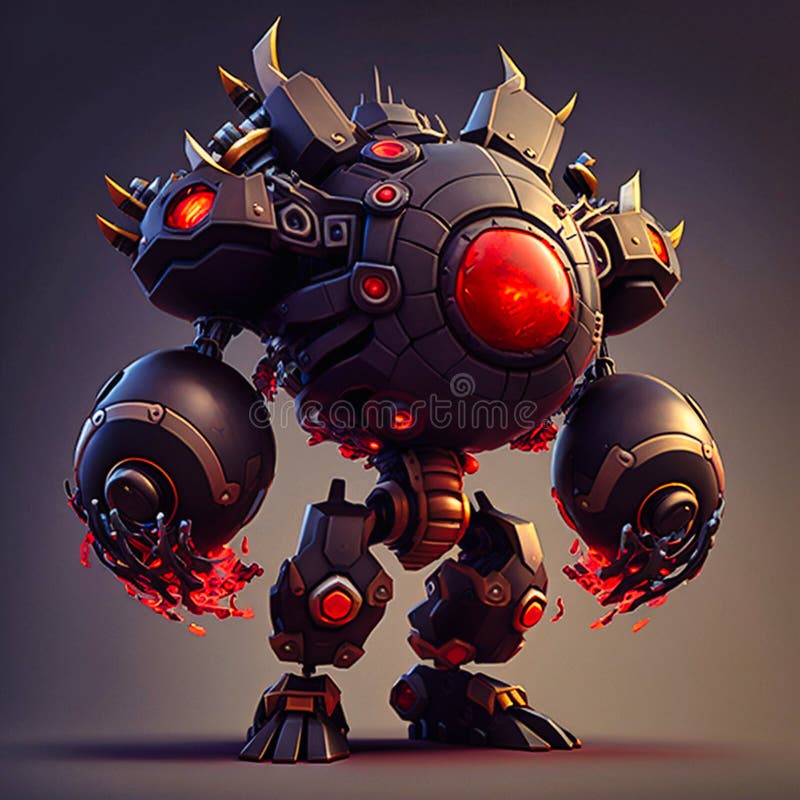 Idle Heroes Final Boss Machine Red and Black Full, Generative AI Stock ...