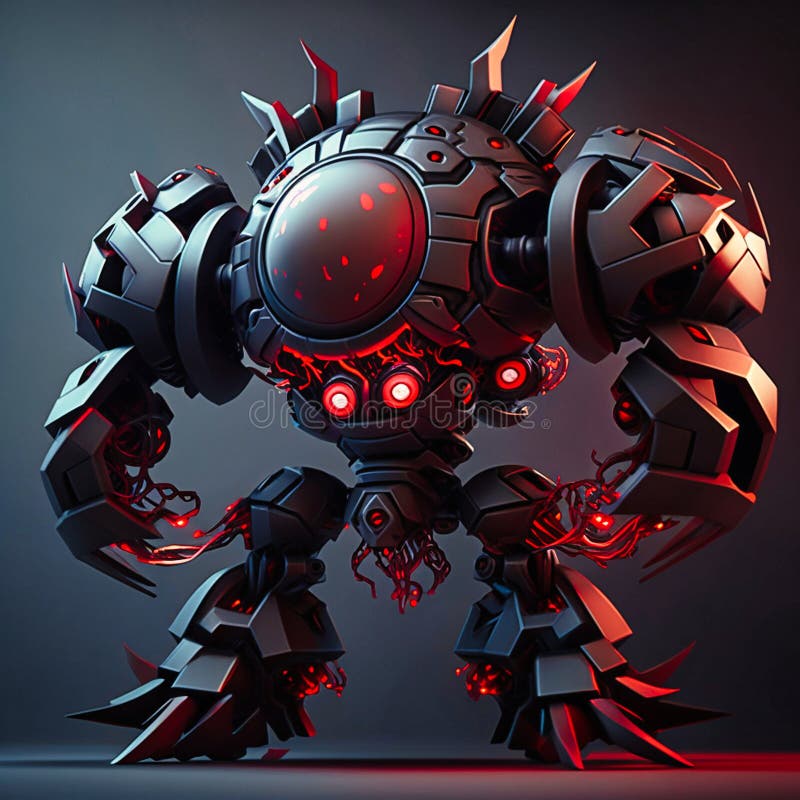 Idle Heroes Final Boss Machine Red and Black Full, Generative AI Stock ...