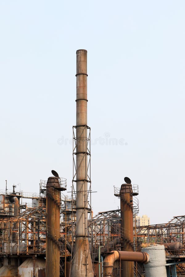 The idle steel chimney stock photo. Image of pipeline - 365259096