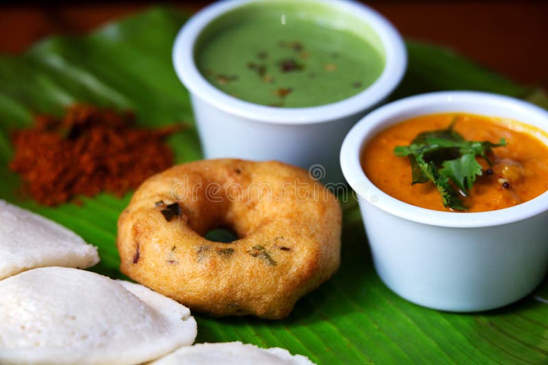 Idli and Wada for Breakfast Stock Photo - Image of cereal, breakfast ...