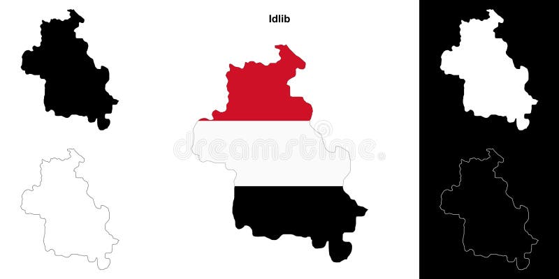 Idlib outline map stock vector. Illustration of muhafazah - 356681449