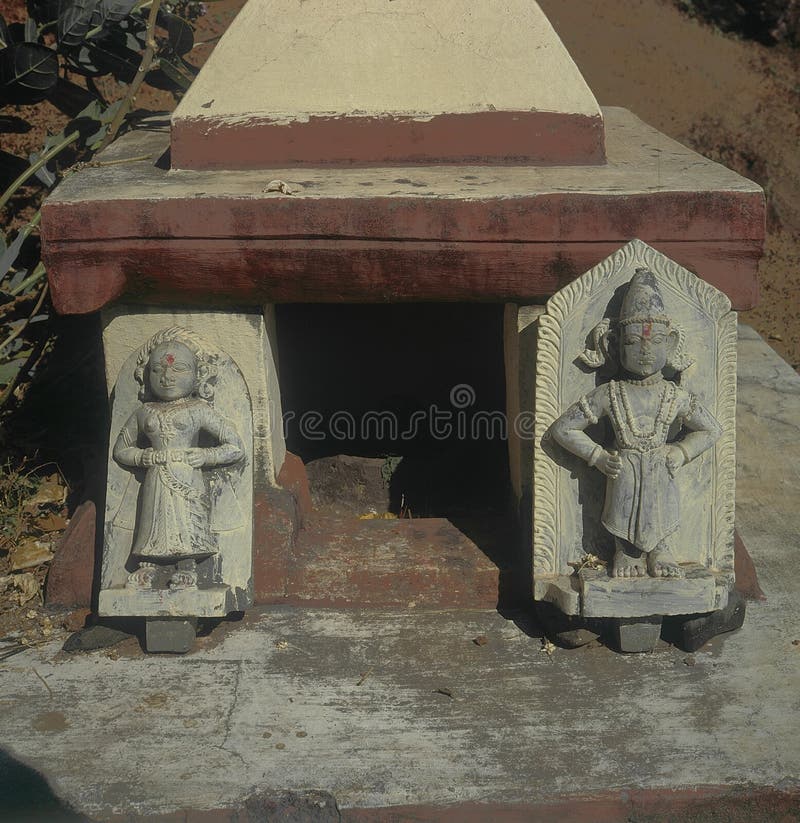 Idols of Hindu God Vithal and Rukhmini Devi at Kunkeshwar Editorial ...