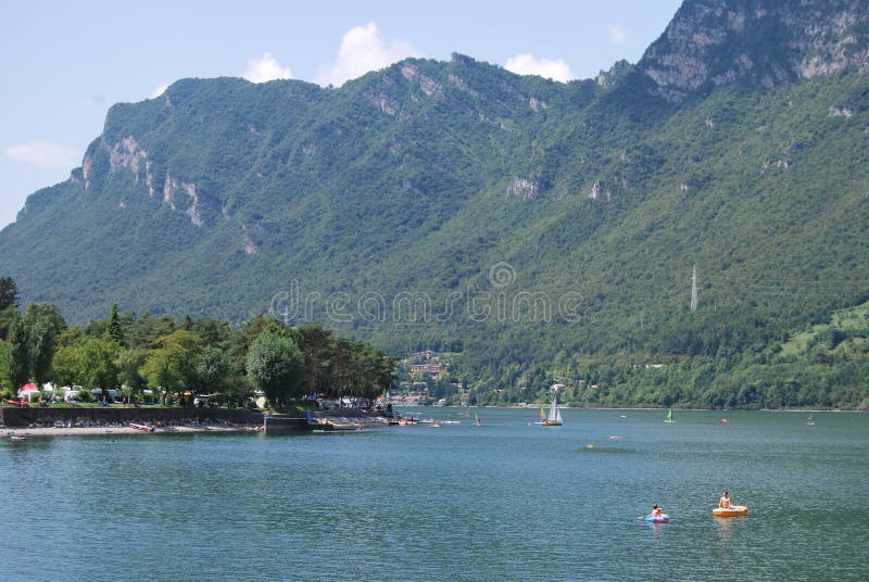 Idro lake stock image. Image of trekking, good, relax - 24276977