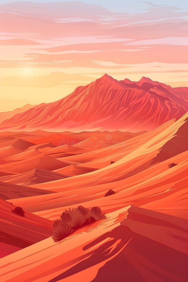 Idyllic Arid Terrain: Colourful and Breathtaking Desert Valley Artwork ...