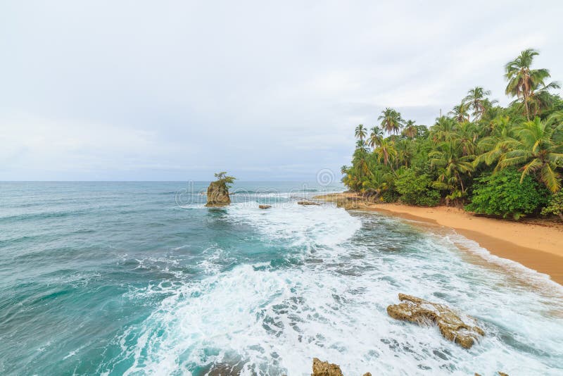 Idyllic Beach Manzanillo Costa Rica Stock Photo - Image of central ...