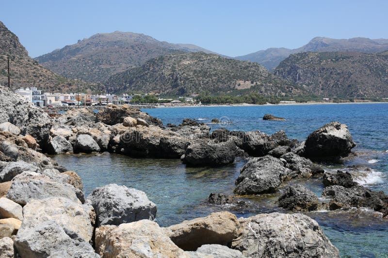 Idyllic Coast on Crete Island, Greece Stock Photo - Image of waterfront ...