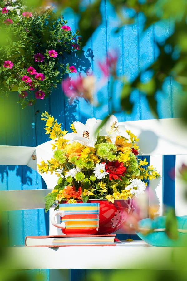 Idyllic garden stock photo. Image of idyllic, blue, outdoor - 87173400