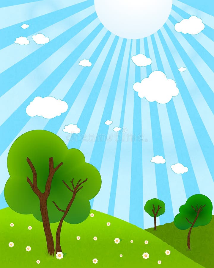 Idyllic landscape stock vector. Illustration of field - 42796829