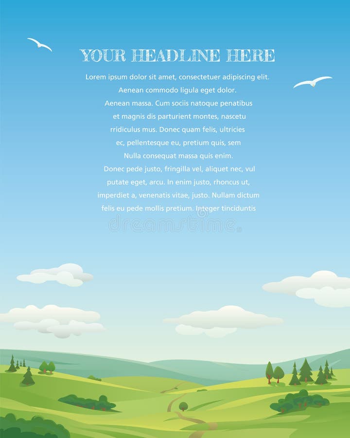 Idyllic landscape stock vector. Illustration of field - 42796829