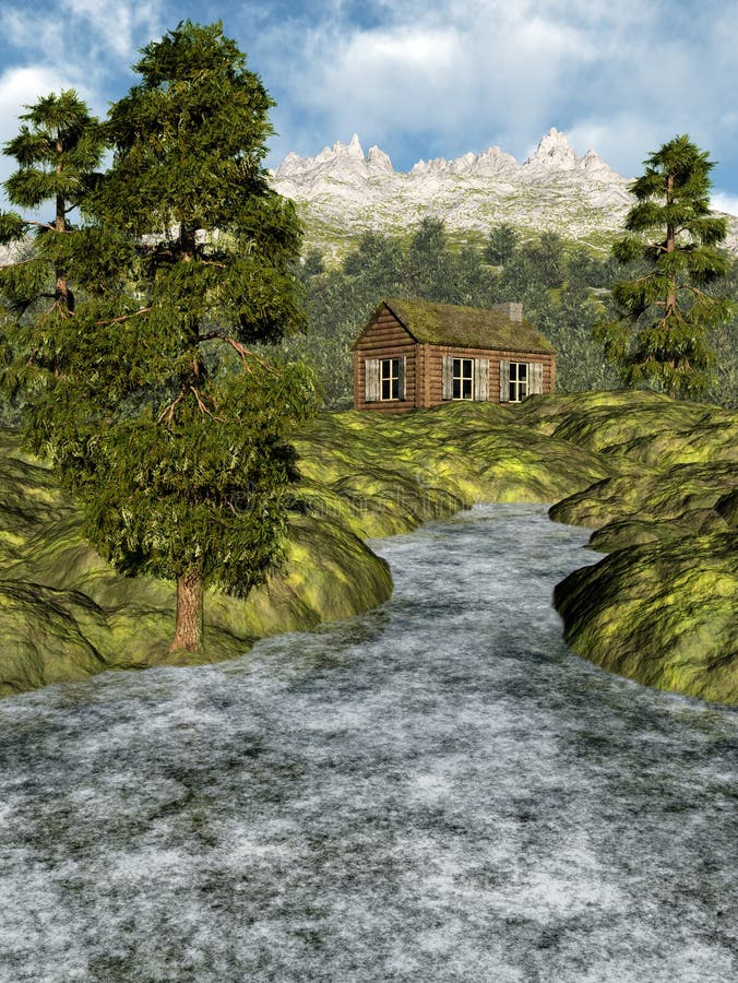 Idyllic Landscape stock illustration. Illustration of plants - 33323971