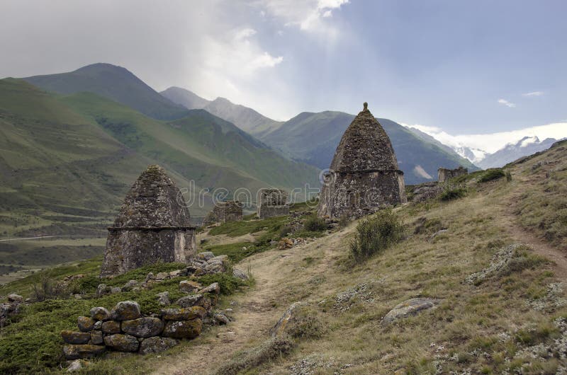 Ancient Buildings in the Mountains Stock Image - Image of hill ...