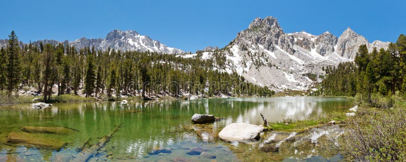 Idyllic Mountain Lake stock photo. Image of peak, green - 28571804
