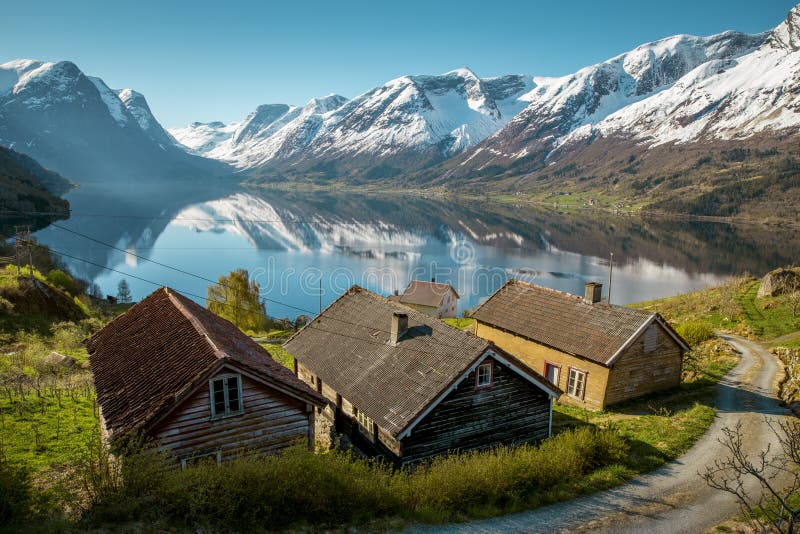 Idyllic nature of Norway stock photo. Image of mountains - 109699938