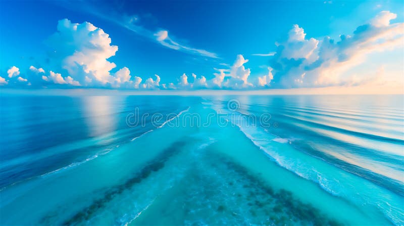 Idyllic Ocean Horizon with Transparent Waters and Dramatic Cloud ...