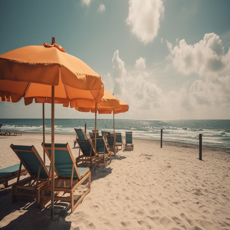 Idyllic Oceanfront with Lush Trees Stock Illustration - Illustration of ...