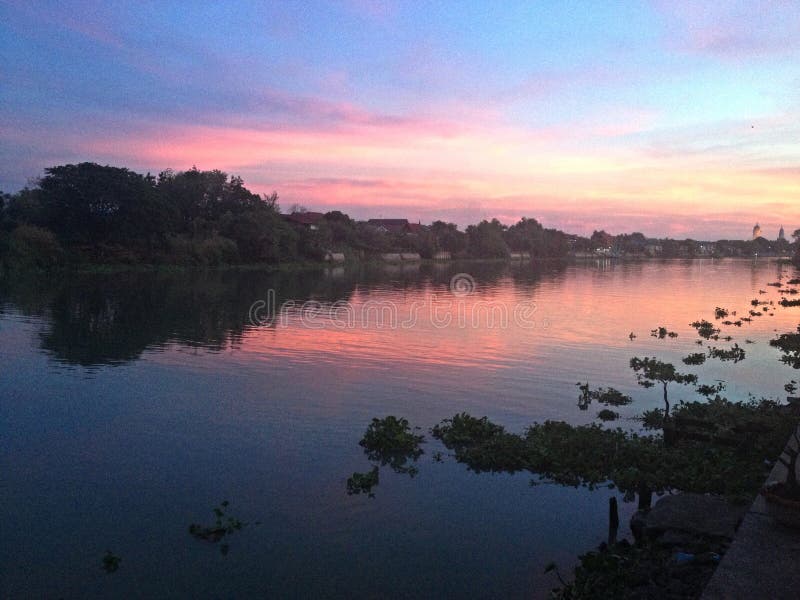 Idyllic River Reflection Lifestyle Stock Photo - Image of lifestyle ...