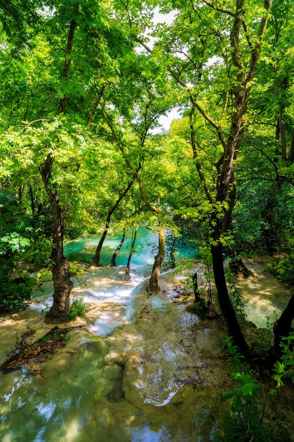 Idyllic Scenario with a Mountain River Stock Photo - Image of rain ...