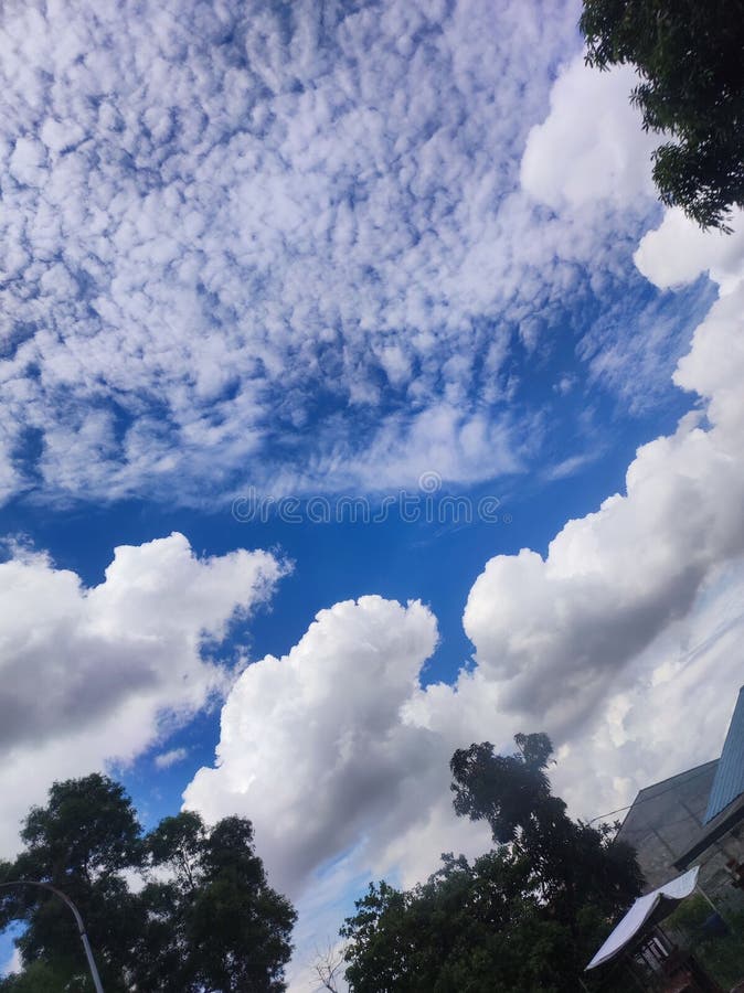 Idyllic Scene of a Blue Sky with White Clouds. Stock Photo - Image of ...