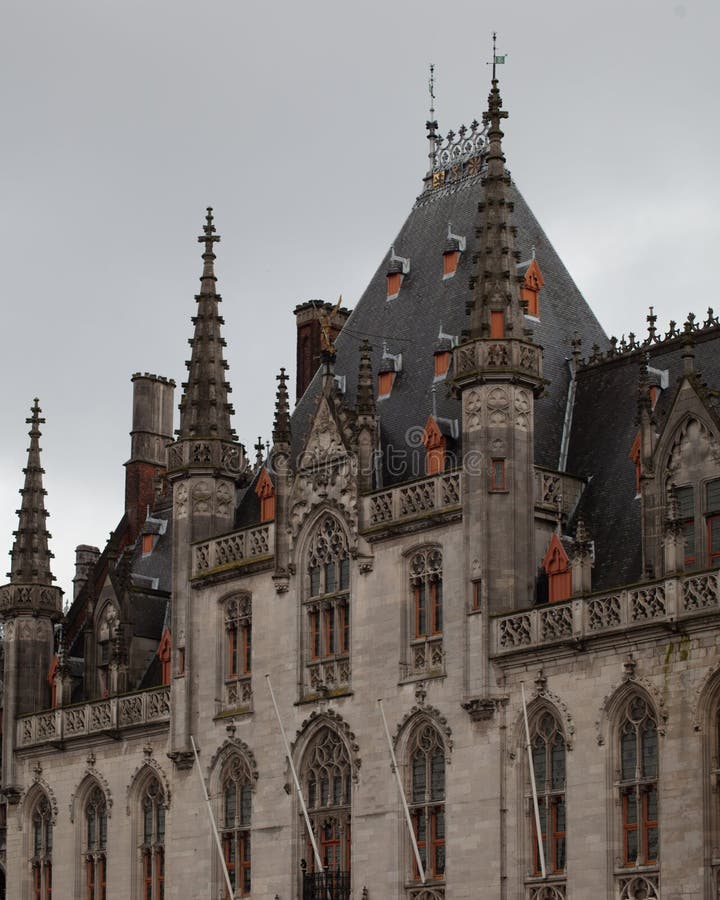 Idyllic Scene of the Markt Square of Bruges with Multiple Windows Under ...