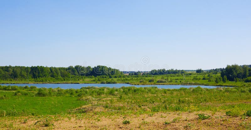 Idyllic scene stock image. Image of dawn, pond, green - 89539045