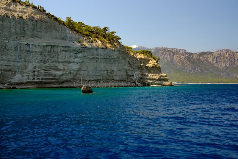 Idyllic Scenery of the Calm Ocean with Cliffs on Beaches Stock Image ...