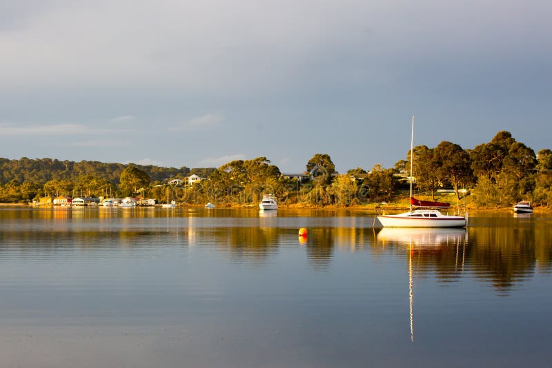 Wagonga Inlet in Narooma Australia Stock Image - Image of tourism, rock ...