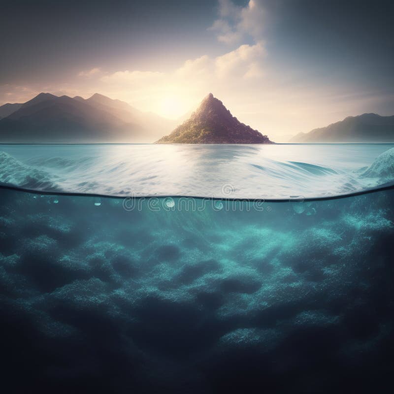 Generative AI: Idyllic Solitude Island with Green Trees in the Ocean ...