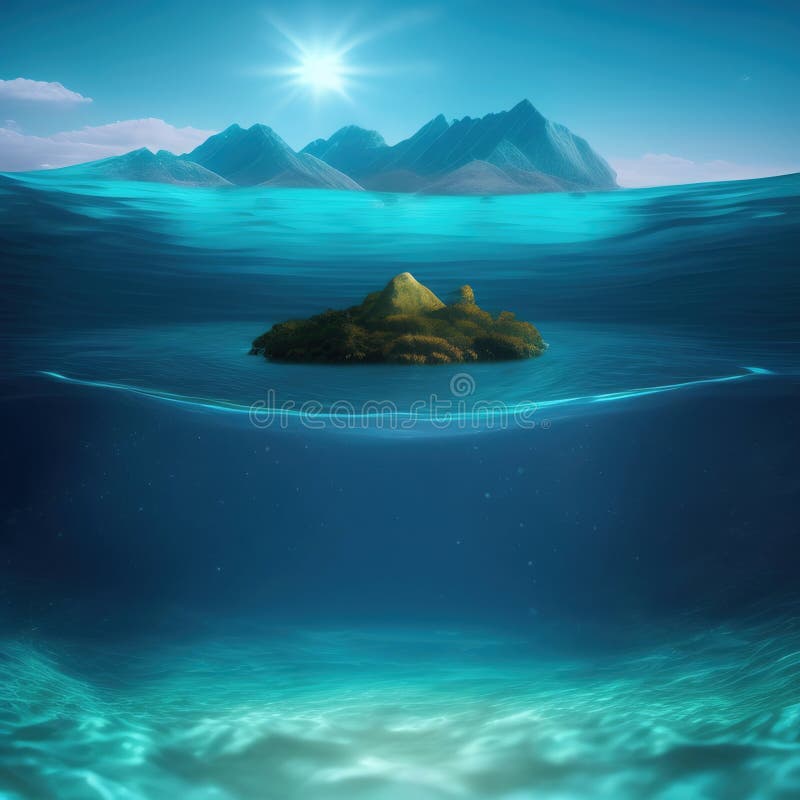 Generative AI: Idyllic Solitude Island with Green Trees in the Ocean ...