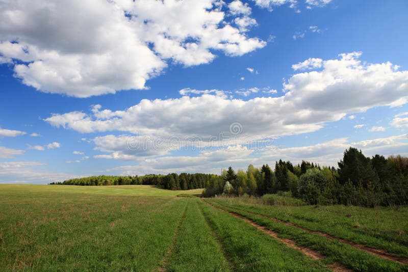 Idyllic spring landscape stock image. Image of hill, grass - 12997261
