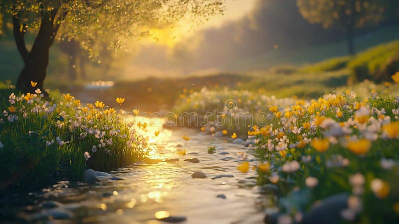 Wildflower Meadow at Sunset Stock Video - Video of happiness, spring ...