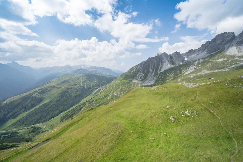 Idyllic Summer Landscape in the Alps Stock Image - Image of idyllic ...