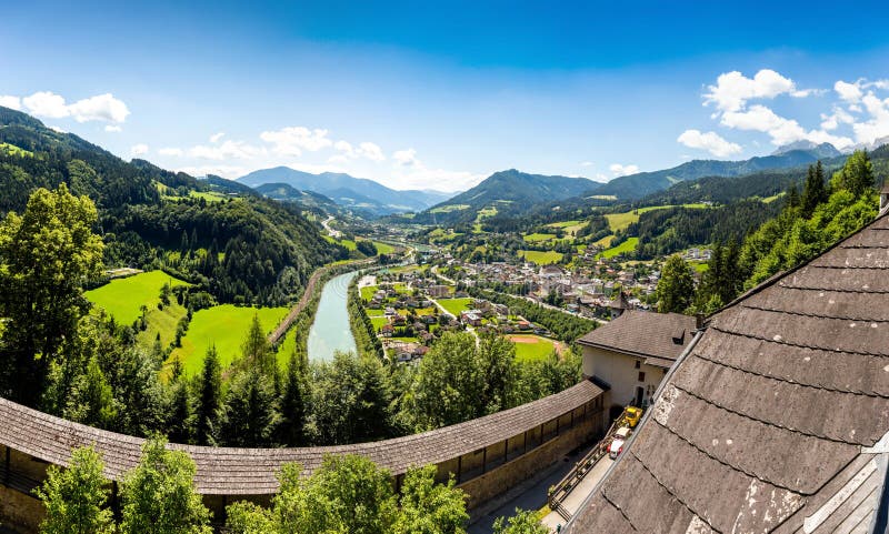 Summer Landscape in Austrian Alps Stock Image - Image of farm, bavaria ...