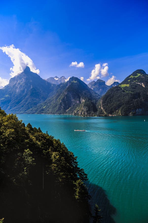 Idyllic Summer Landscape with Clear Mountain Lake Stock Image - Image ...