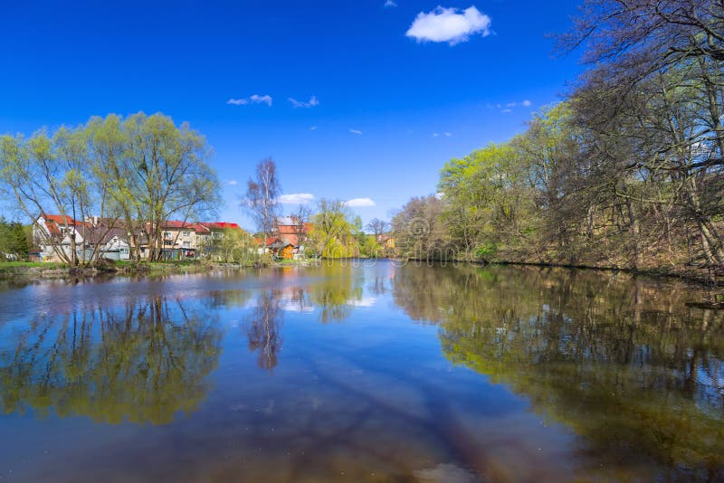Idyllic Summer Scenery of at the River Stock Photo - Image of county ...