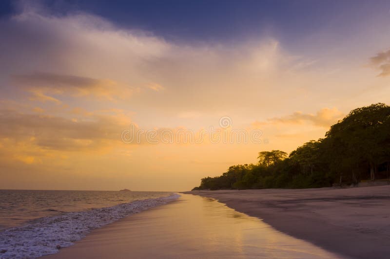 Idyllic Sunset at Playa Blanca, Panama Stock Image - Image of holiday ...