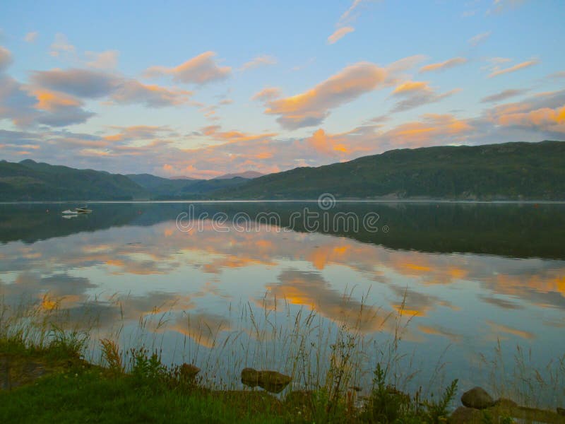 Idyllic sunset scenery stock photo. Image of freshwater - 56729566
