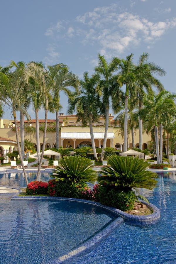 Swimming pool at resort stock image. Image of outside - 13693197