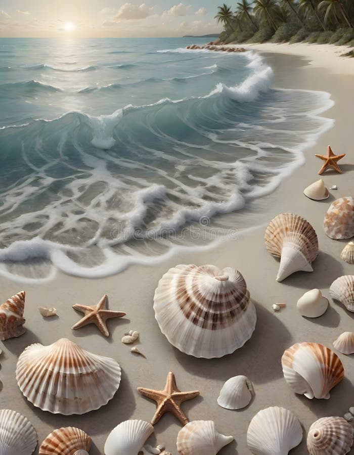 Idyllic Tropical Beach Setting Featuring Crashing Waves, Generated with ...