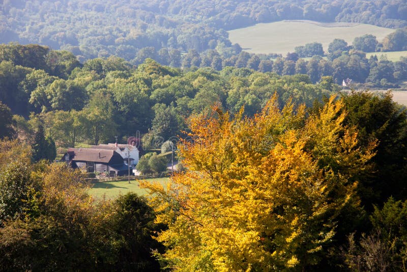 Idyllic View of English Countryside in Autumn Stock Photo - Image of ...