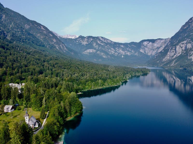 Idyllic View of a Pristine Lake and Mountains in a Tranquil Forested ...