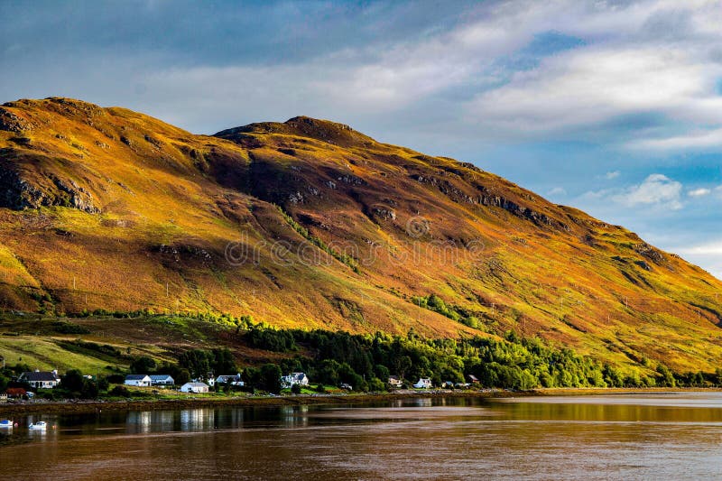 Idyllic View of a Small Town Situated Against the Backdrop of a ...