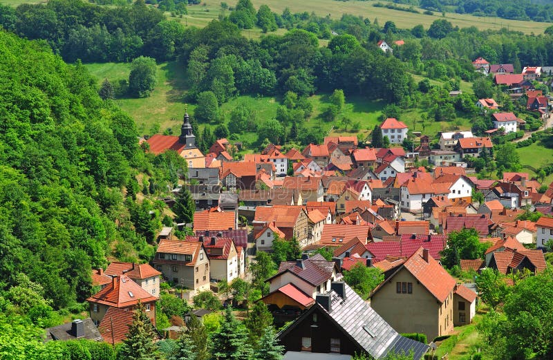 Idyllic Village in Thuringia,Germany Stock Photo - Image of tourism ...