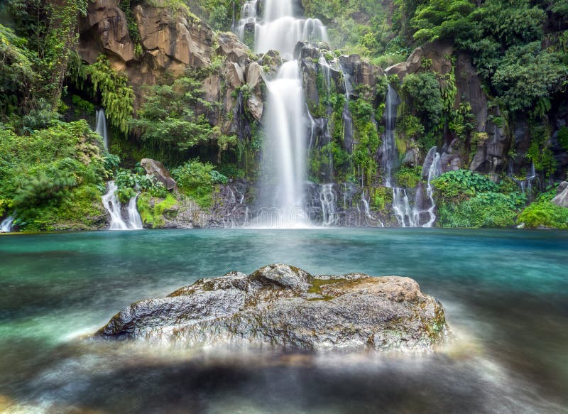 Idyllic waterfall stock photo. Image of falling, cascade - 24057370