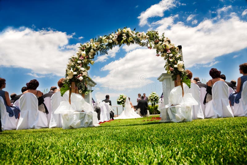 Outdoor wedding scene stock photo. Image of happy, feelings - 16647964