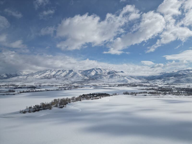 Idyllic Winter Scene of Pinview Reservoir Eden, Utah Stock Image ...