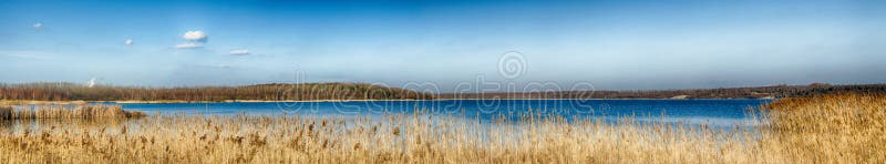 Idyllischer See Mit Schilfen Stockbild - Bild von idyllisch, landschaft ...