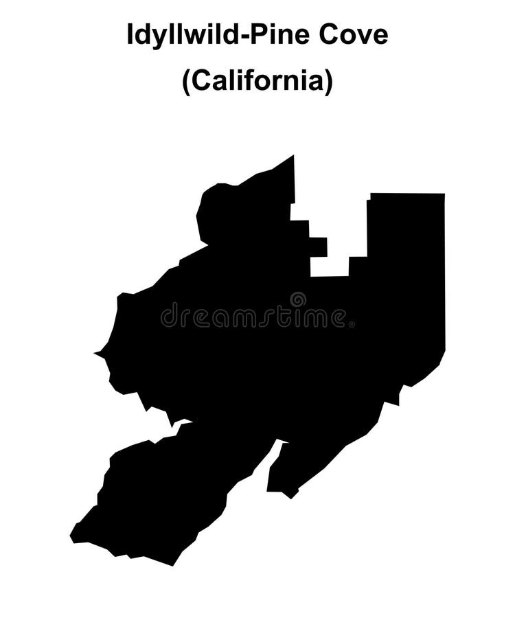 Idyllwild-Pine Cove Outline Map Stock Vector - Illustration of vector ...