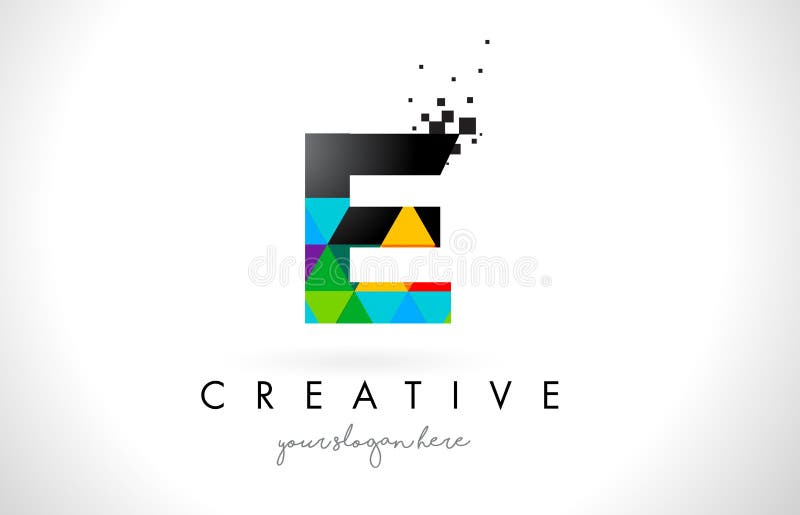 IE I E Letter Logo with Colorful Triangles Texture Design Vector Stock ...